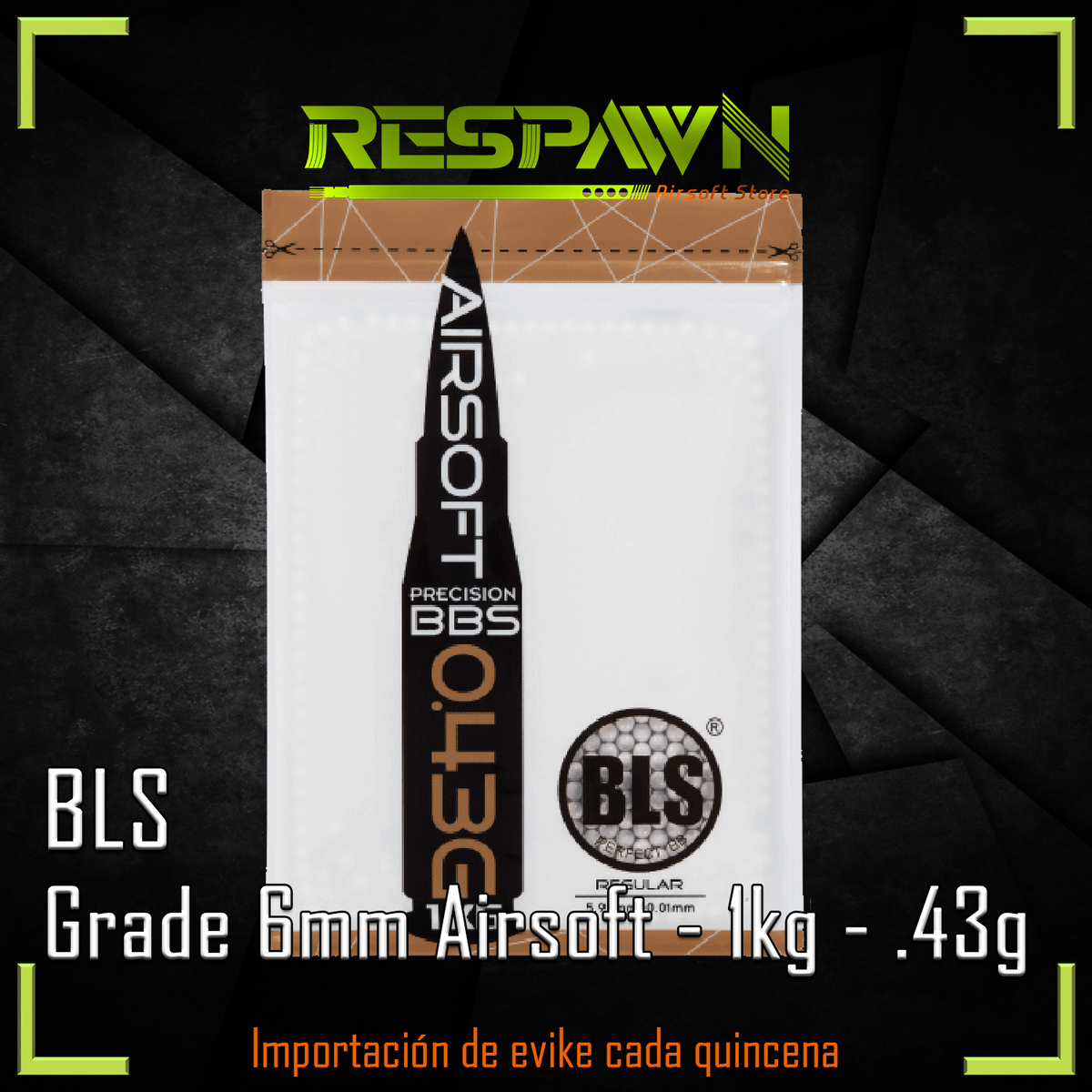 BBs BLS Grade 6mm Airsoft - 1kg (Weight: .43g) – Respawn