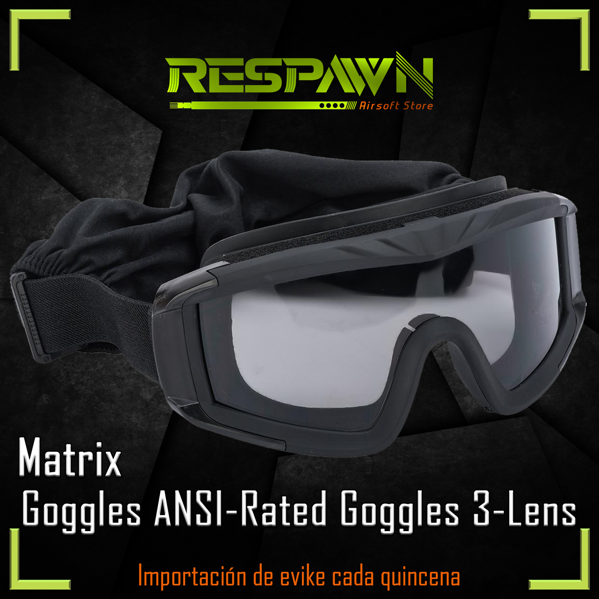 Goggles Matrix ANSI-Rated gafas tácticas de 3 lentes (color: negro ...