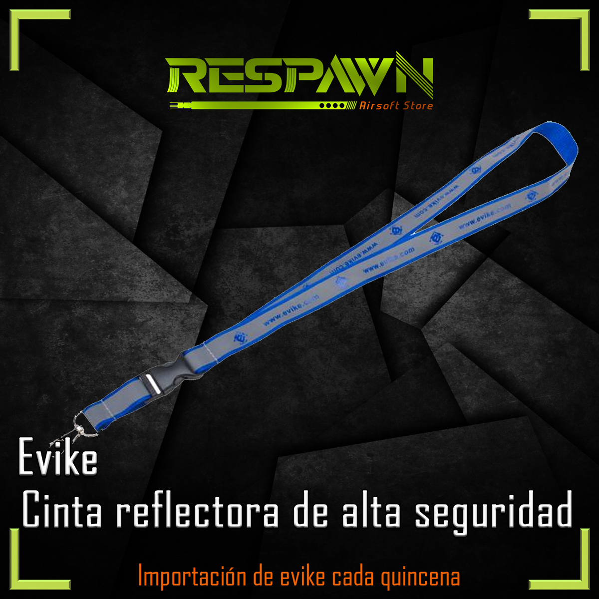 Lanyard Evike.com Reflective High Visibility Safety Keychain / Blue ...