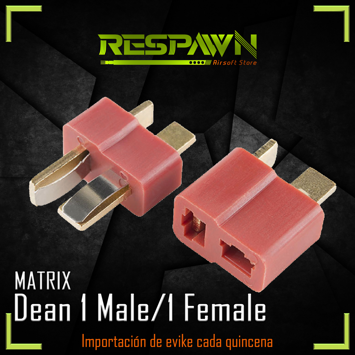 Standard Deans Type T-Connector Set for Airsoft / RC (Package: 1 Male ...